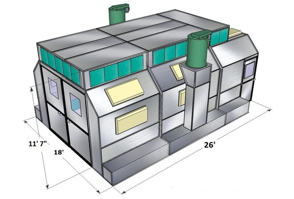 PBSDD181126B Side Down Draft Paint Booth | M1M automotive/industrial ...